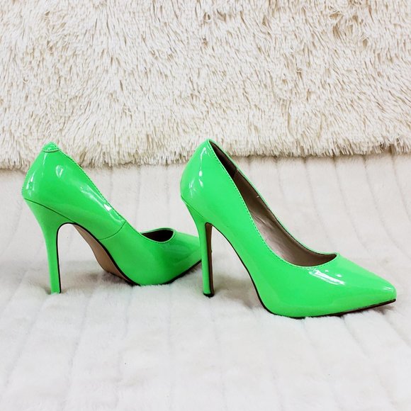 Pleaser | Shoes | Neon Lime Green Uv High Heel Pumps | Poshmark